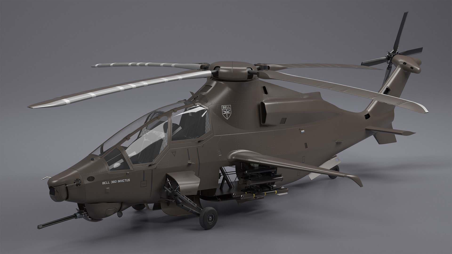 3D Bell 360 Invictus Helicopter Rigged For Cinema 4D - TurboSquid 2352601