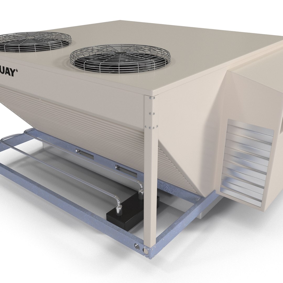3d rooftop heating cooling unit model