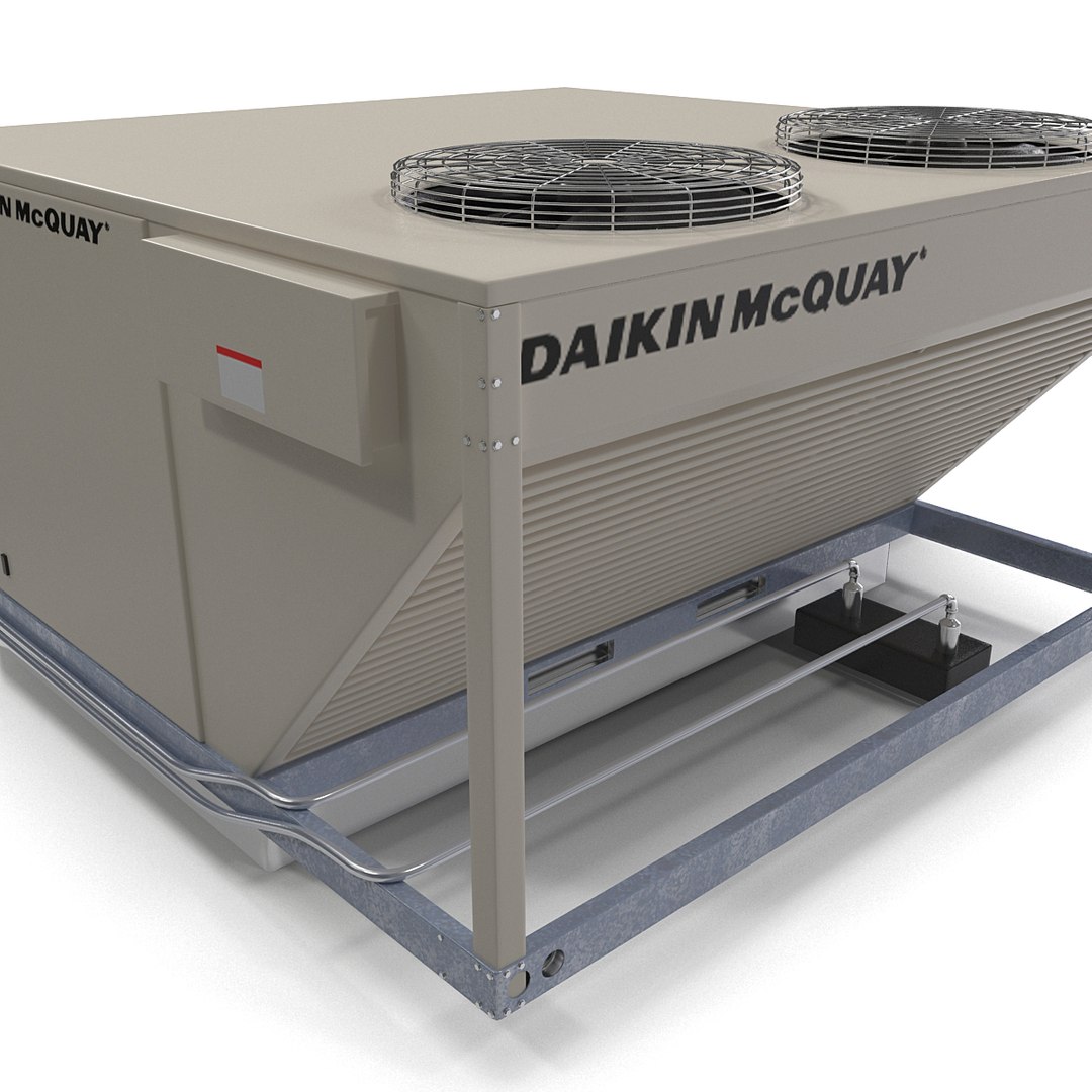 3d rooftop heating cooling unit model