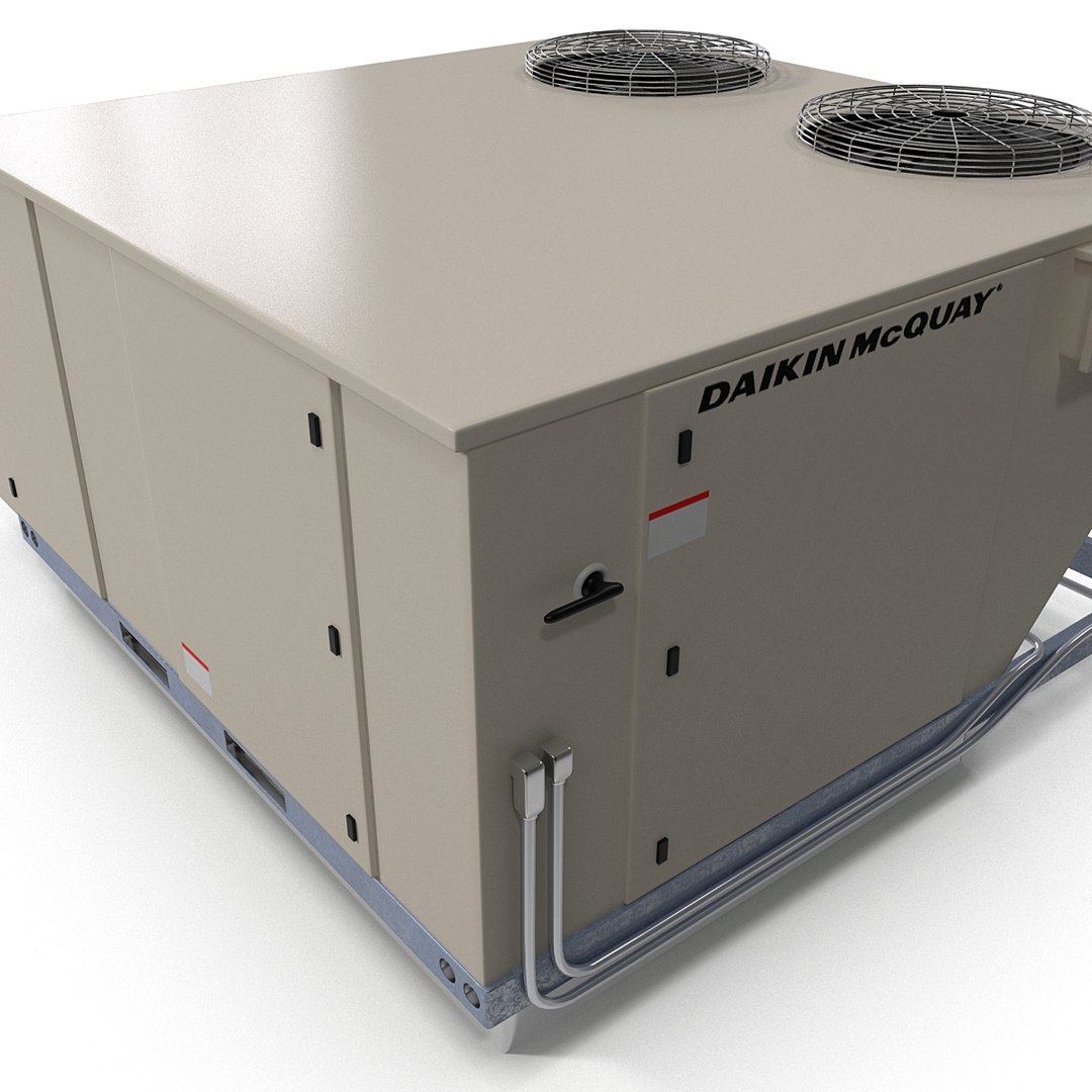3d rooftop heating cooling unit model