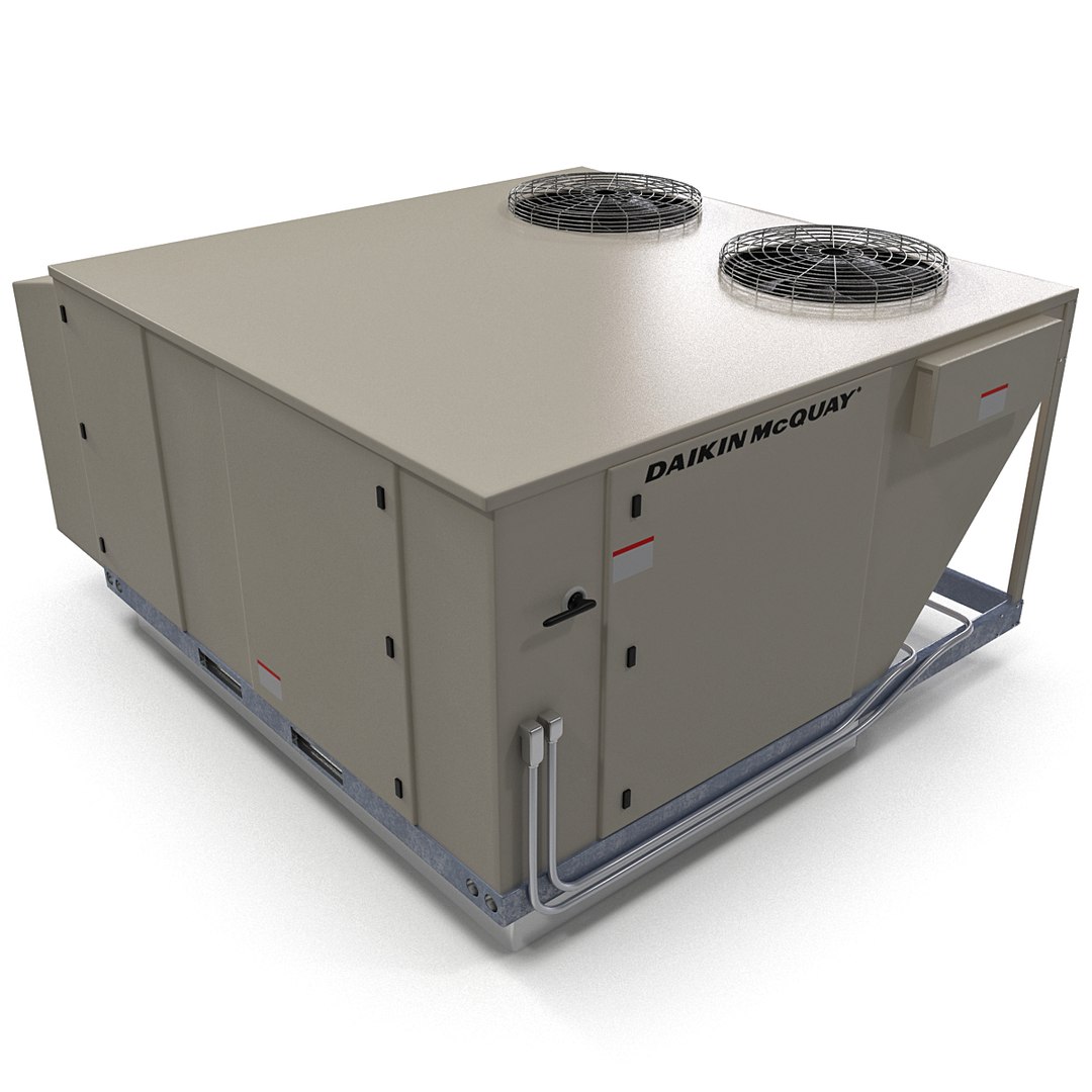 3d rooftop heating cooling unit model
