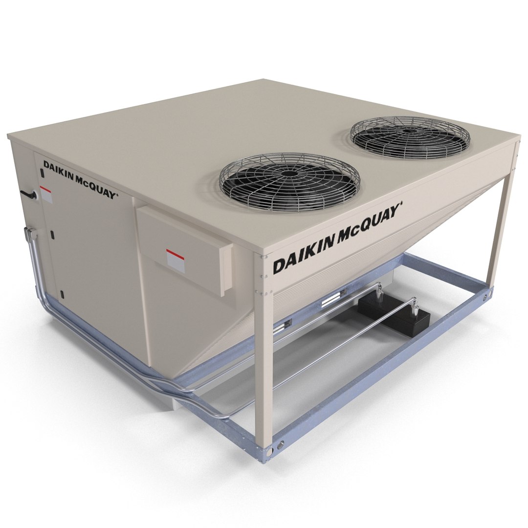 3d rooftop heating cooling unit model