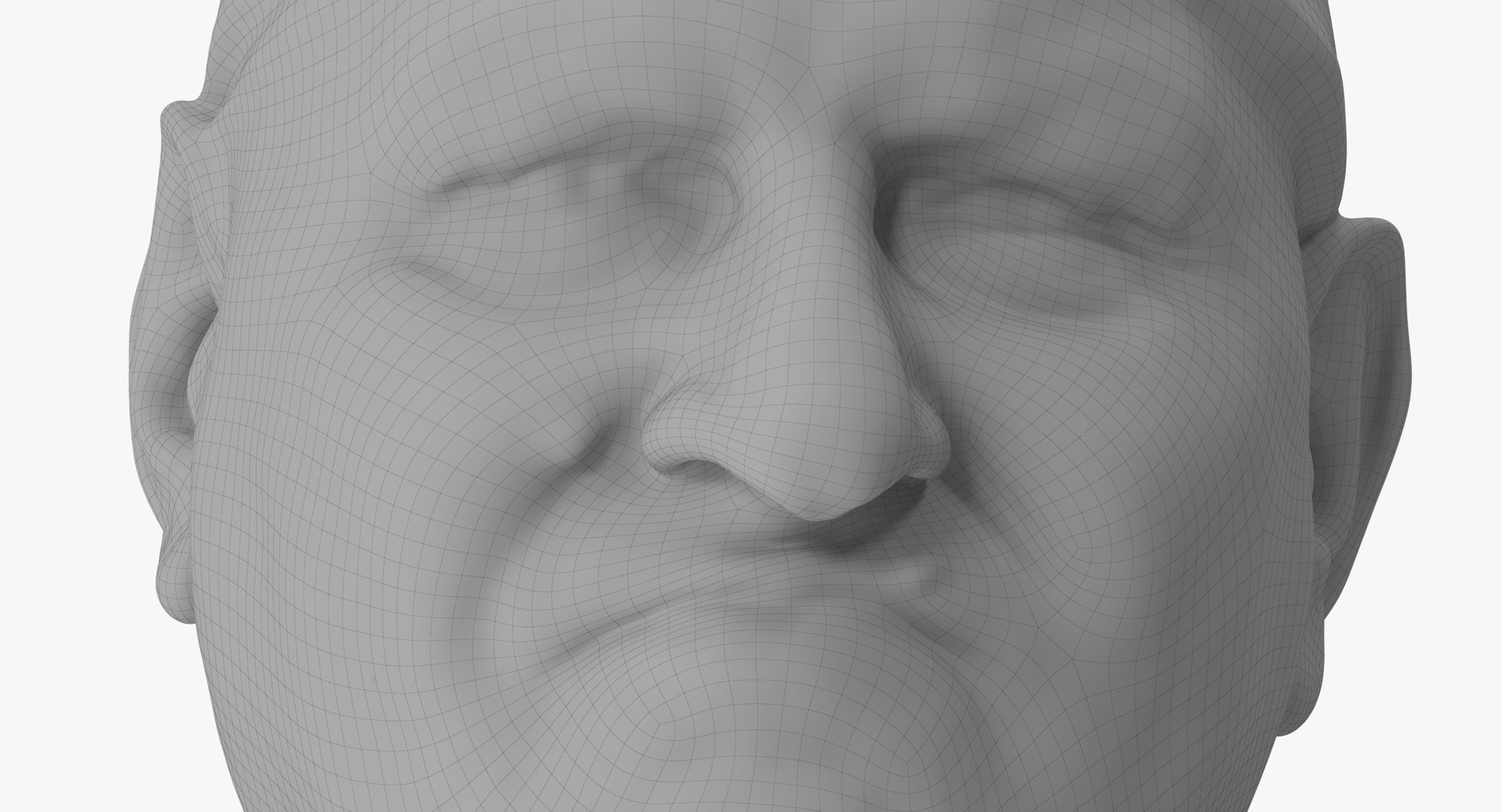 3D Homer Human Head Lip Corner Compressor AU15 Clean Scan Model ...