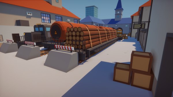 modelo 3d Low Poly FPS Map Vol5 - Mapa de estaciones de tren con trenes - TurboSquid 2079772