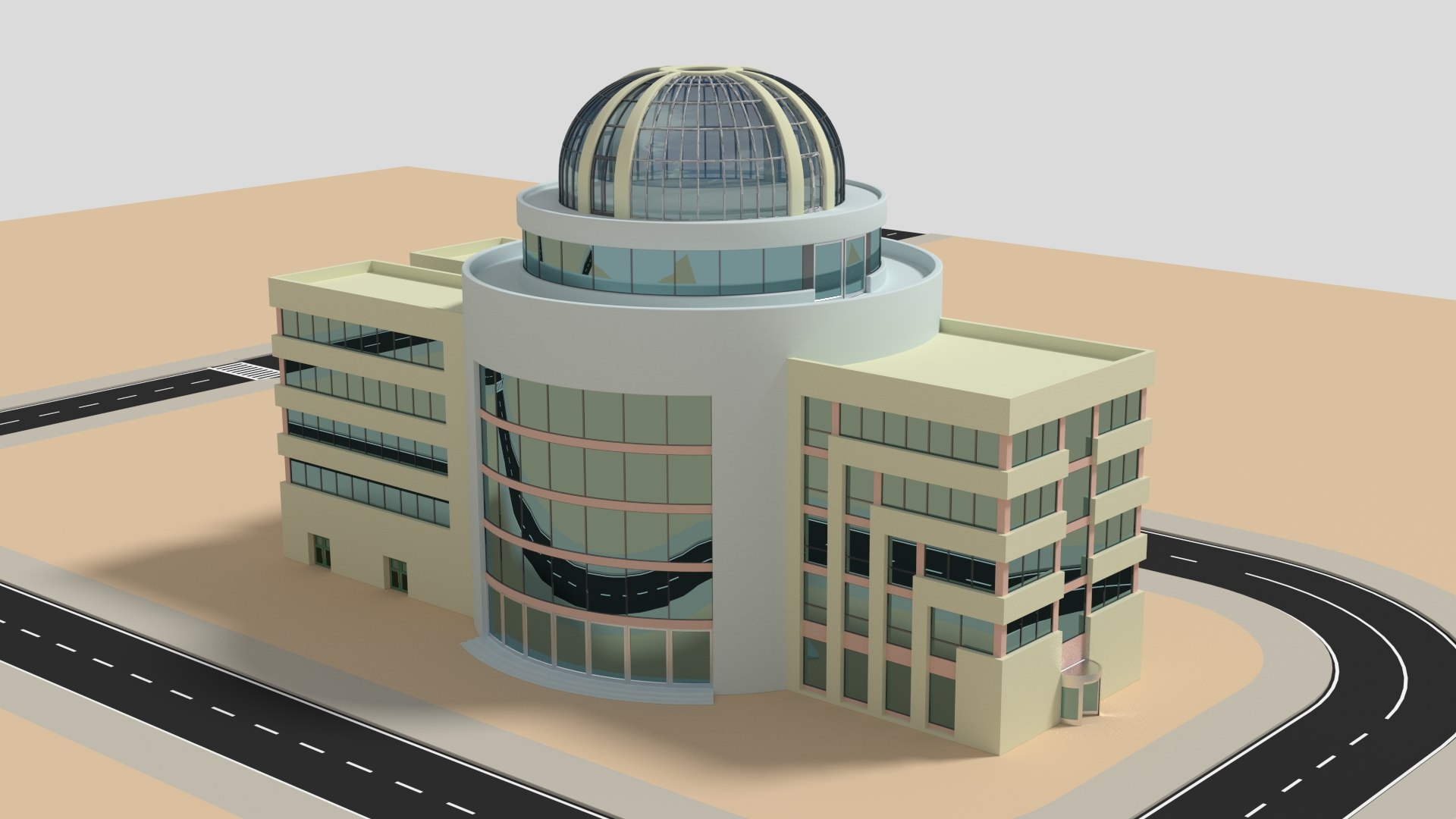 3d model modern office building