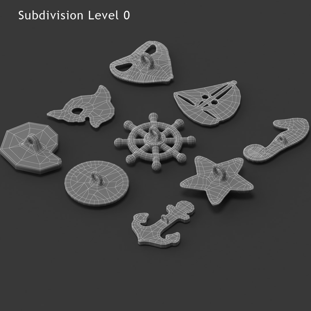 Sea Buttons 3d Model