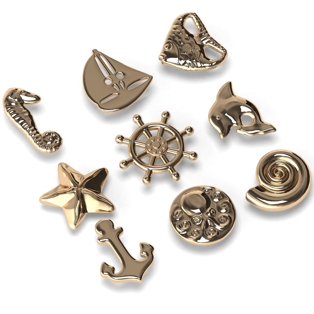 Sea Buttons 3d Model