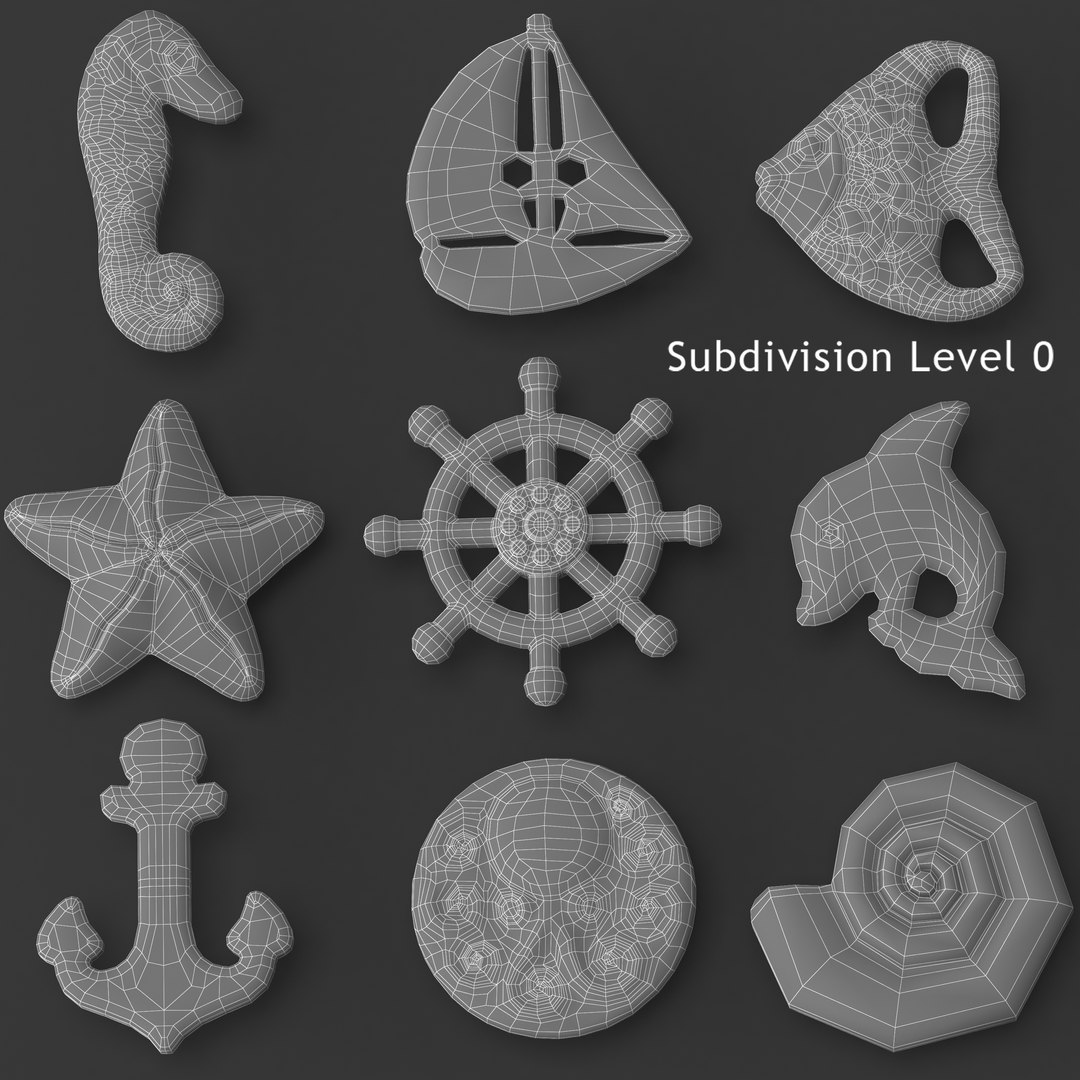 Sea Buttons 3d Model