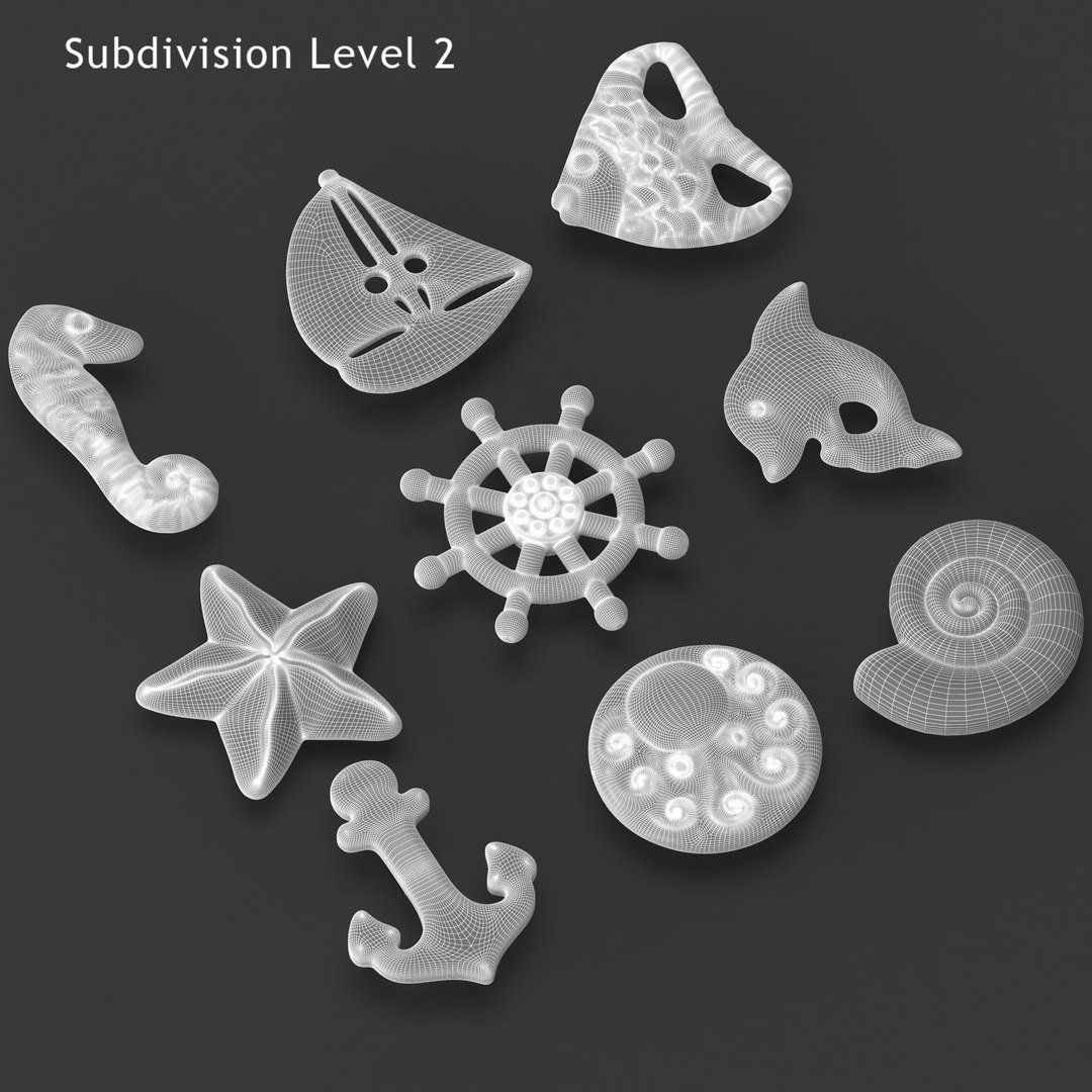 Sea Buttons 3d Model
