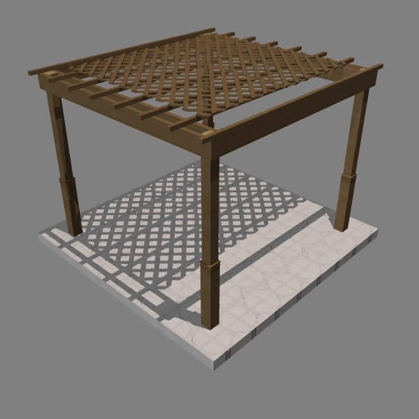 modern pergola 3d model