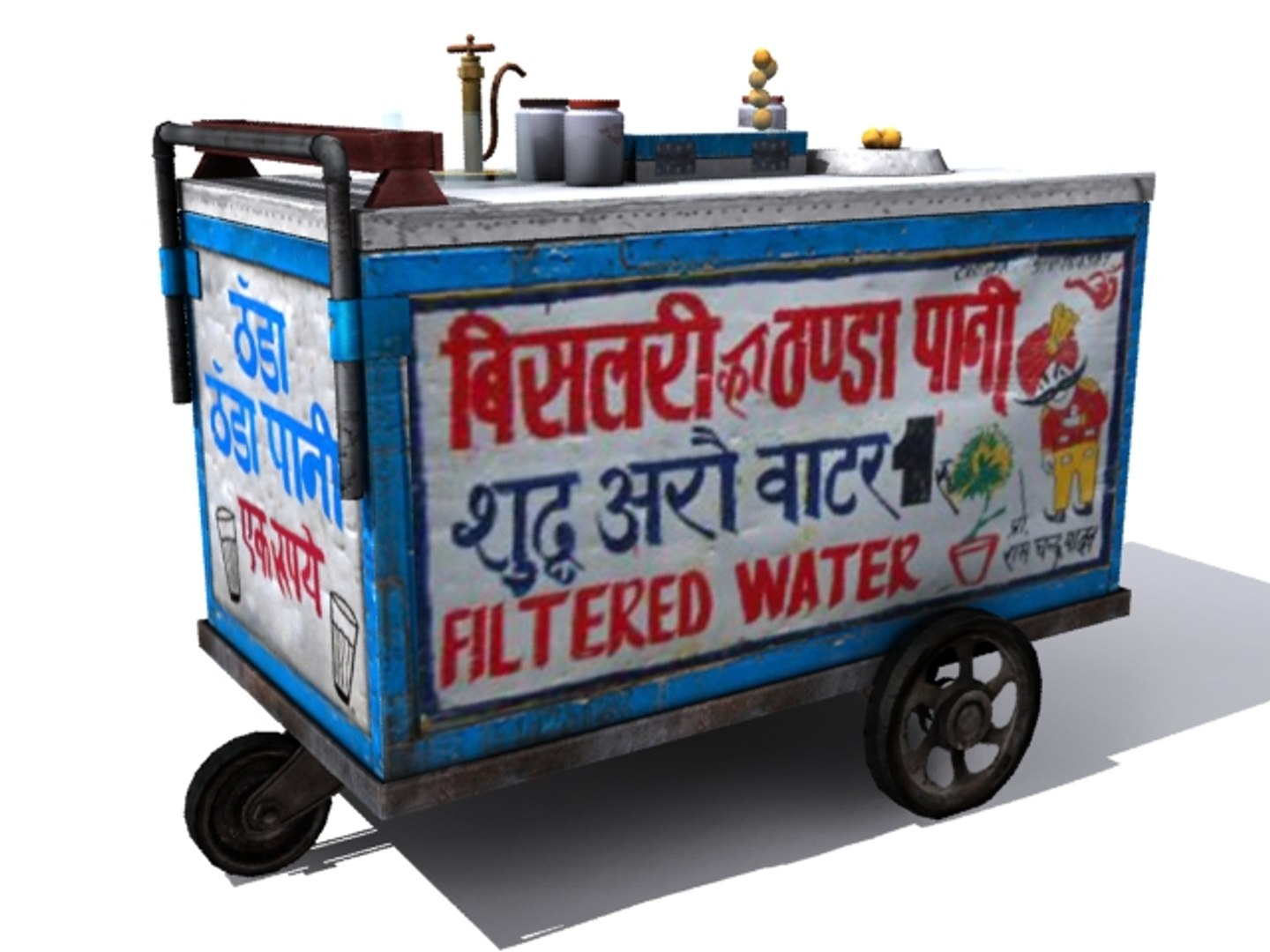 3d Model Indian Water Thela