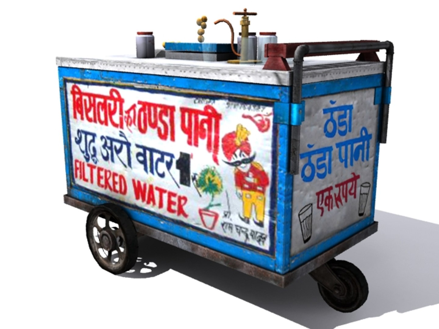 3d Model Indian Water Thela