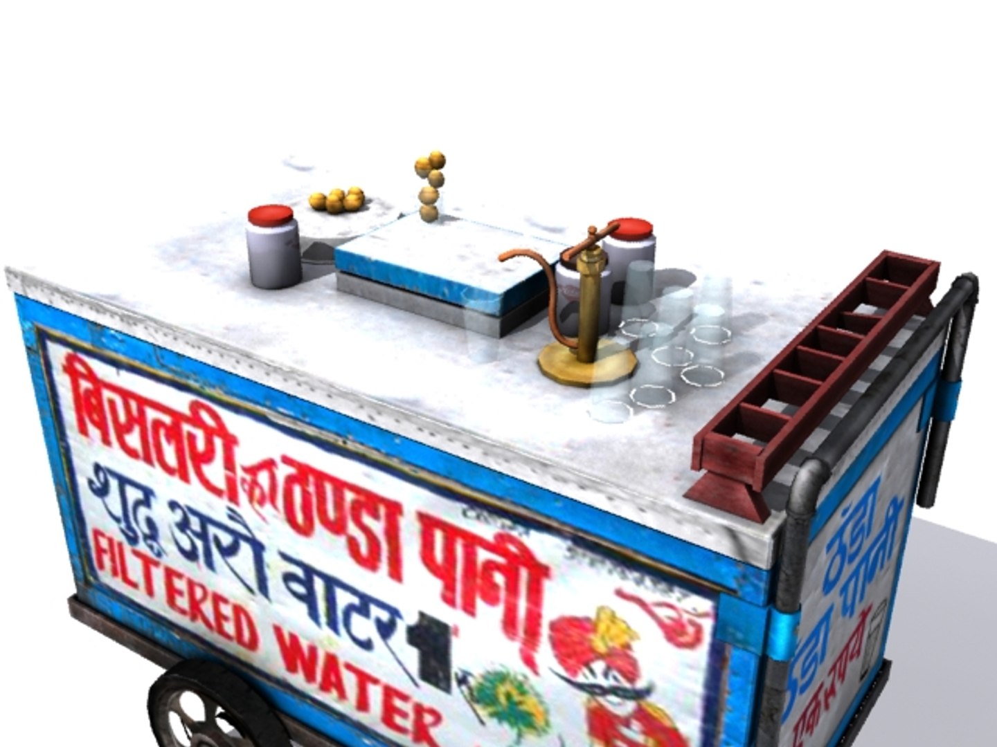 3d Model Indian Water Thela