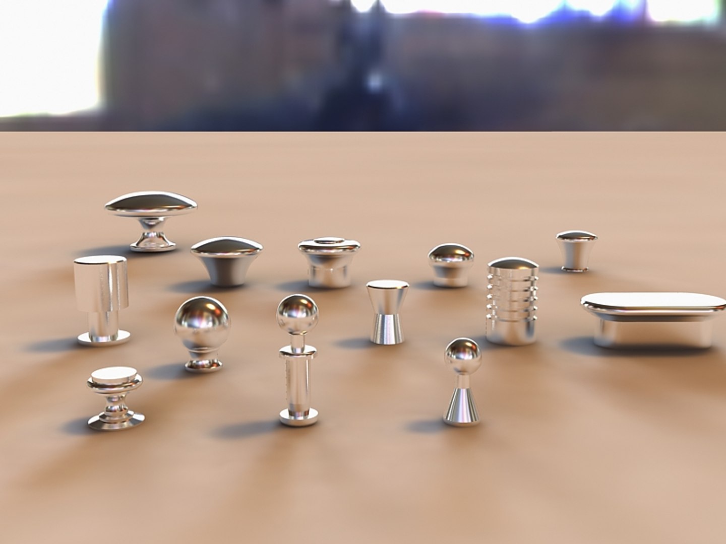 cabinet knobs 3d max