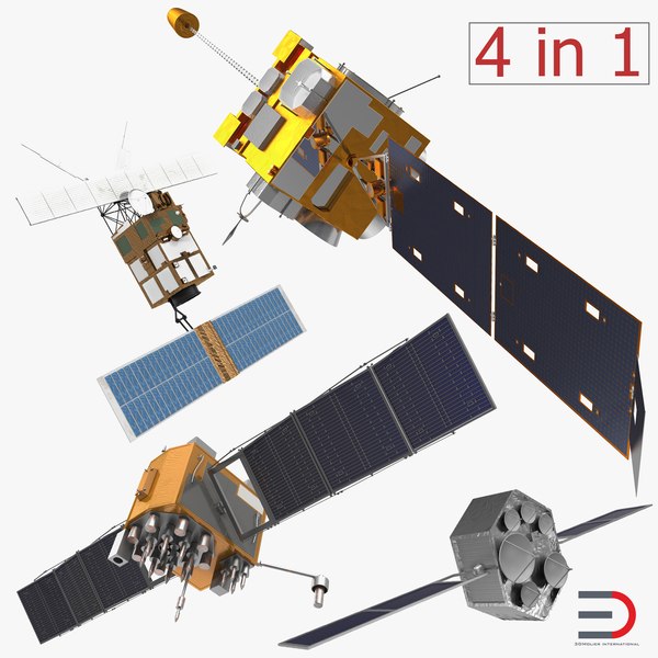 measat communications satellite 3d model