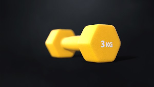 フィットネスダンベル3kg3Dモデル - TurboSquid 1791930