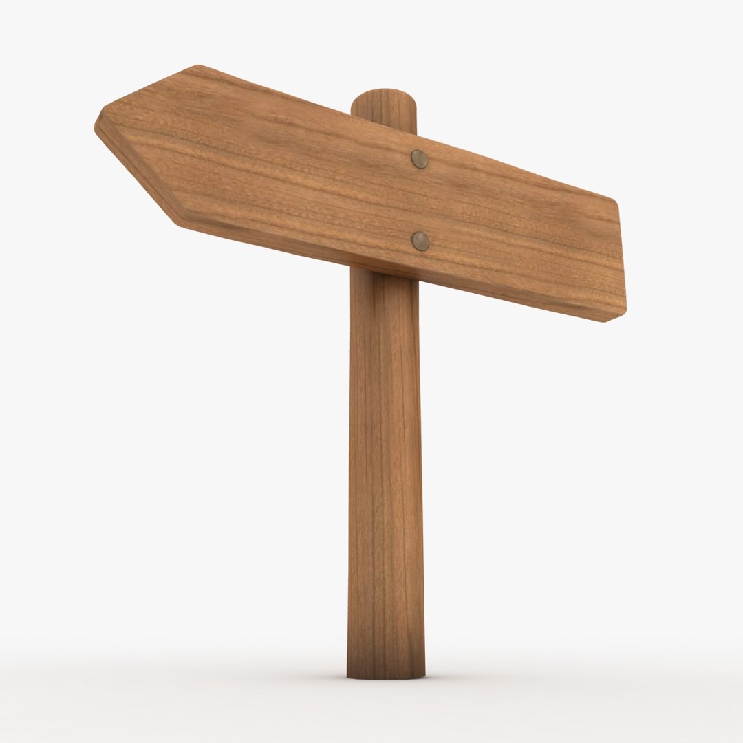 3d Realistic Wooden Signboard 03 Model