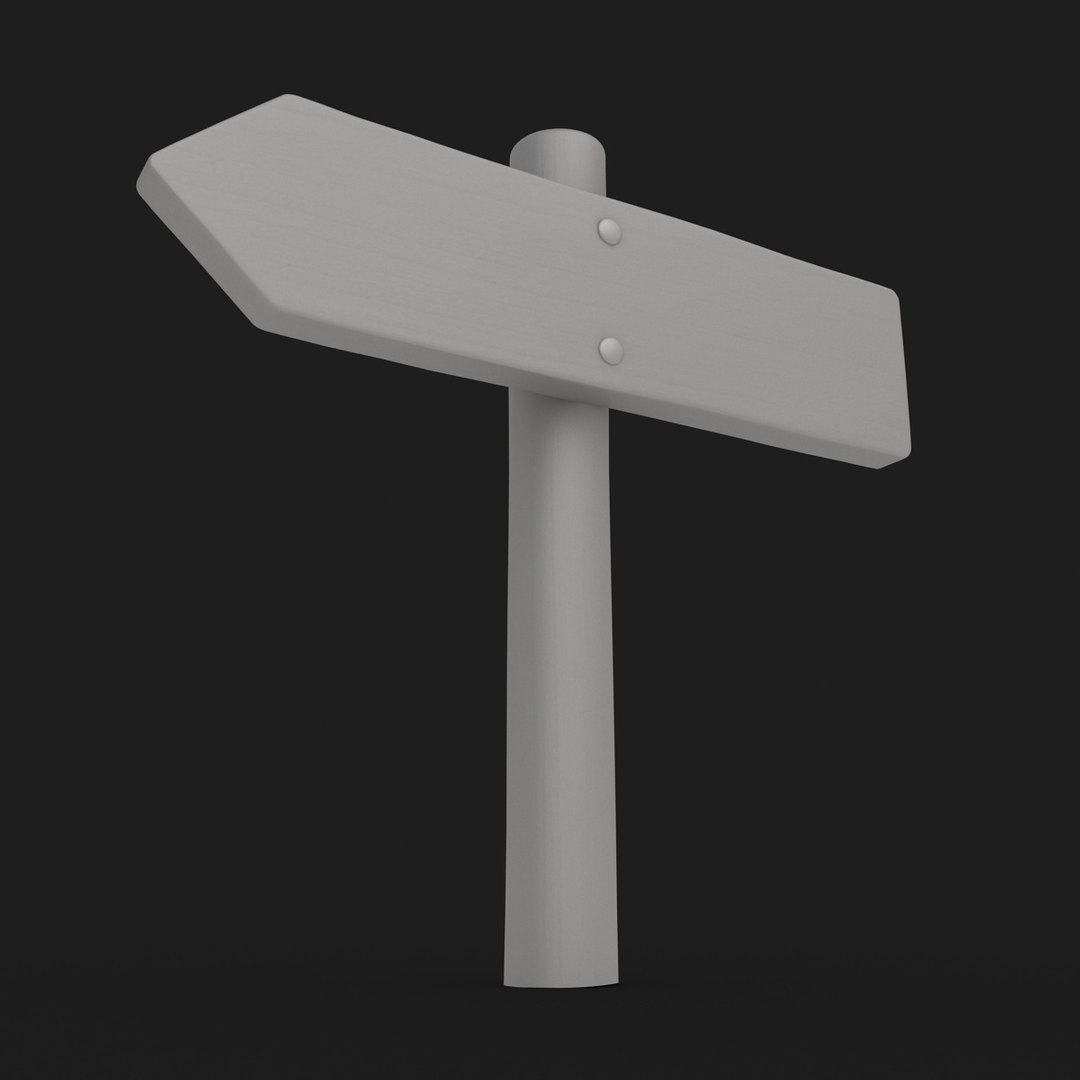 3d Realistic Wooden Signboard 03 Model