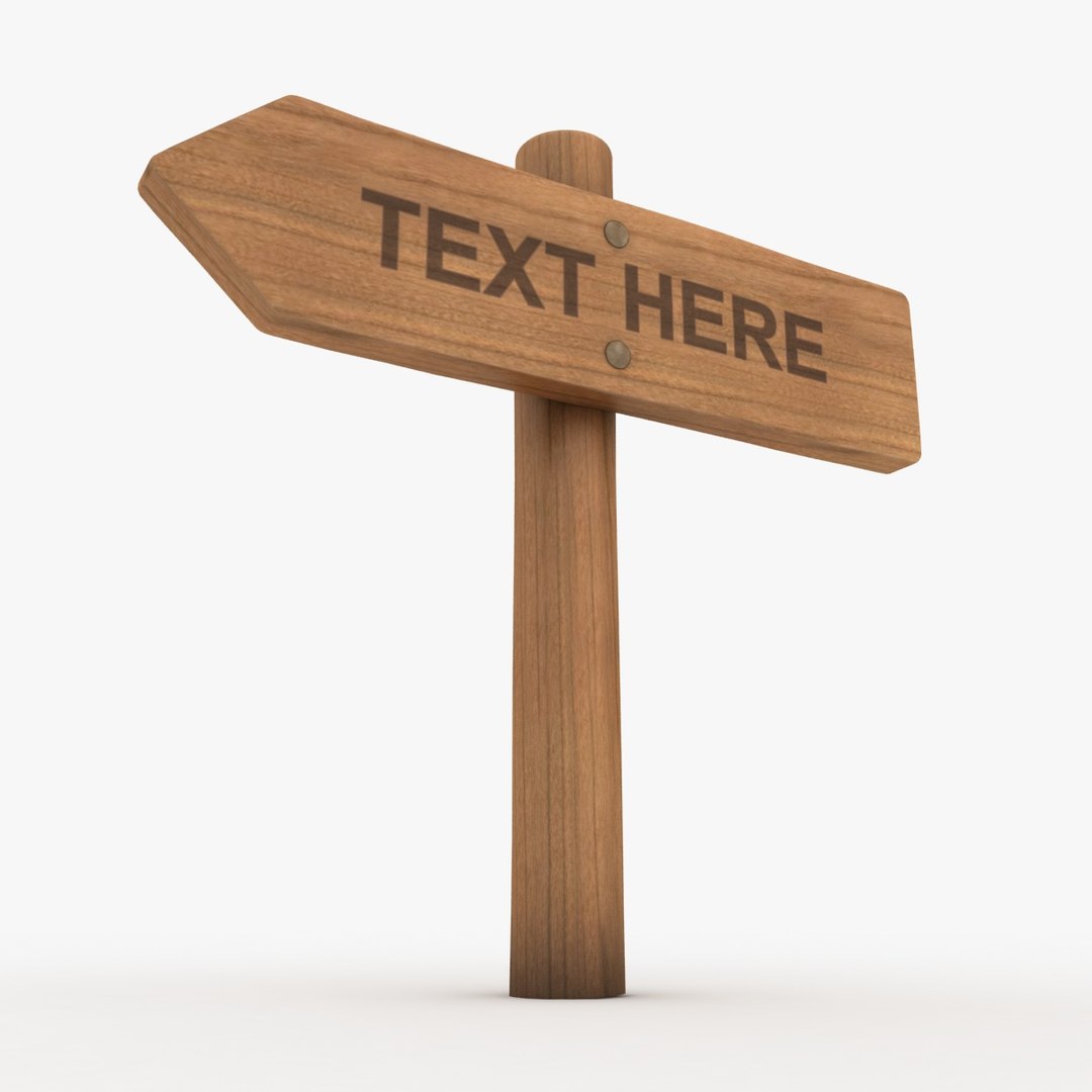 3d Realistic Wooden Signboard 03 Model