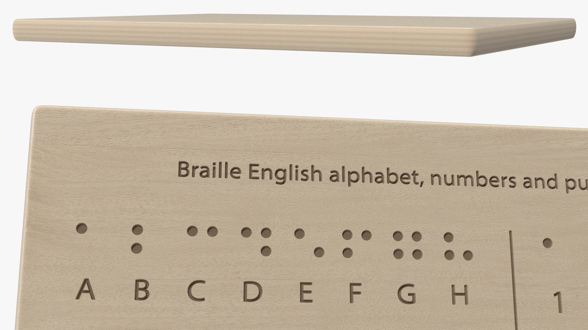 3D Braille Alphabet Wooden Board Model - TurboSquid 2376574