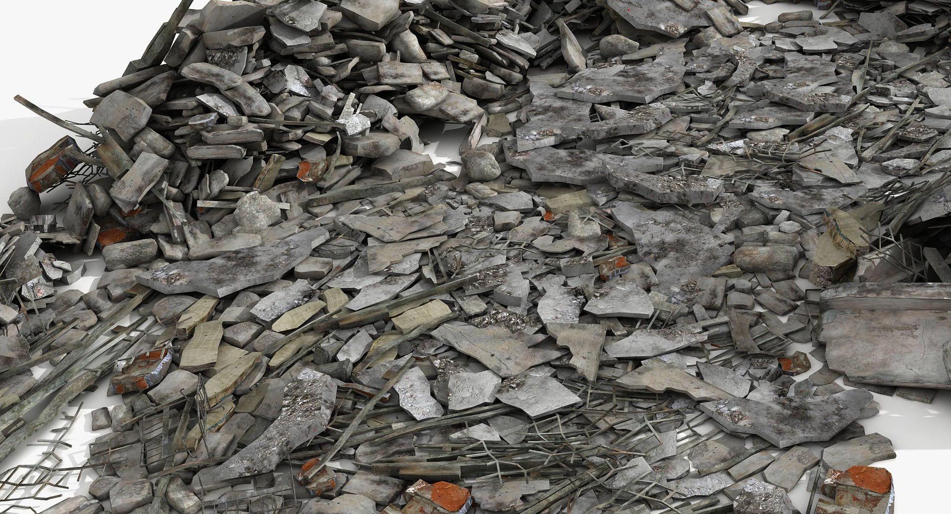 Heaps Debris Rubble Scene 3d Max