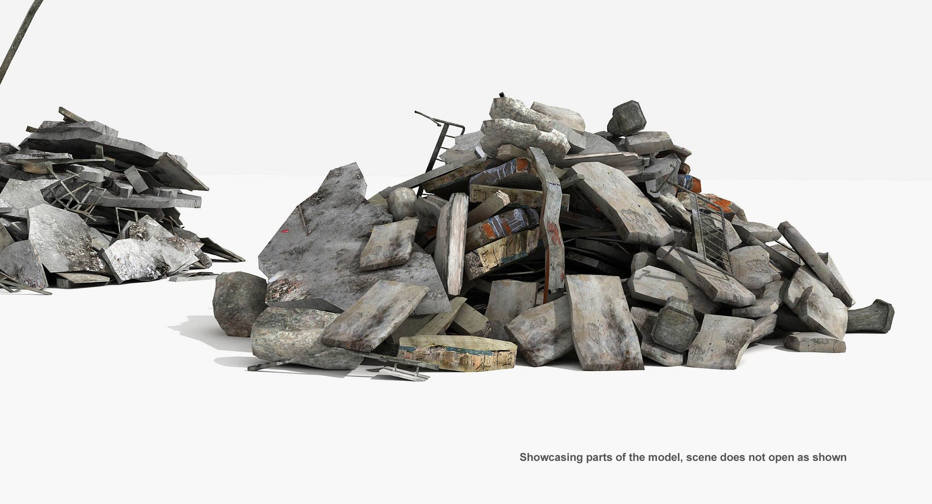 Heaps Debris Rubble Scene 3d Max