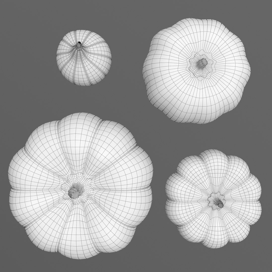 3D Model Four Varieties Of Pumpkin Gourds - TurboSquid 2246459