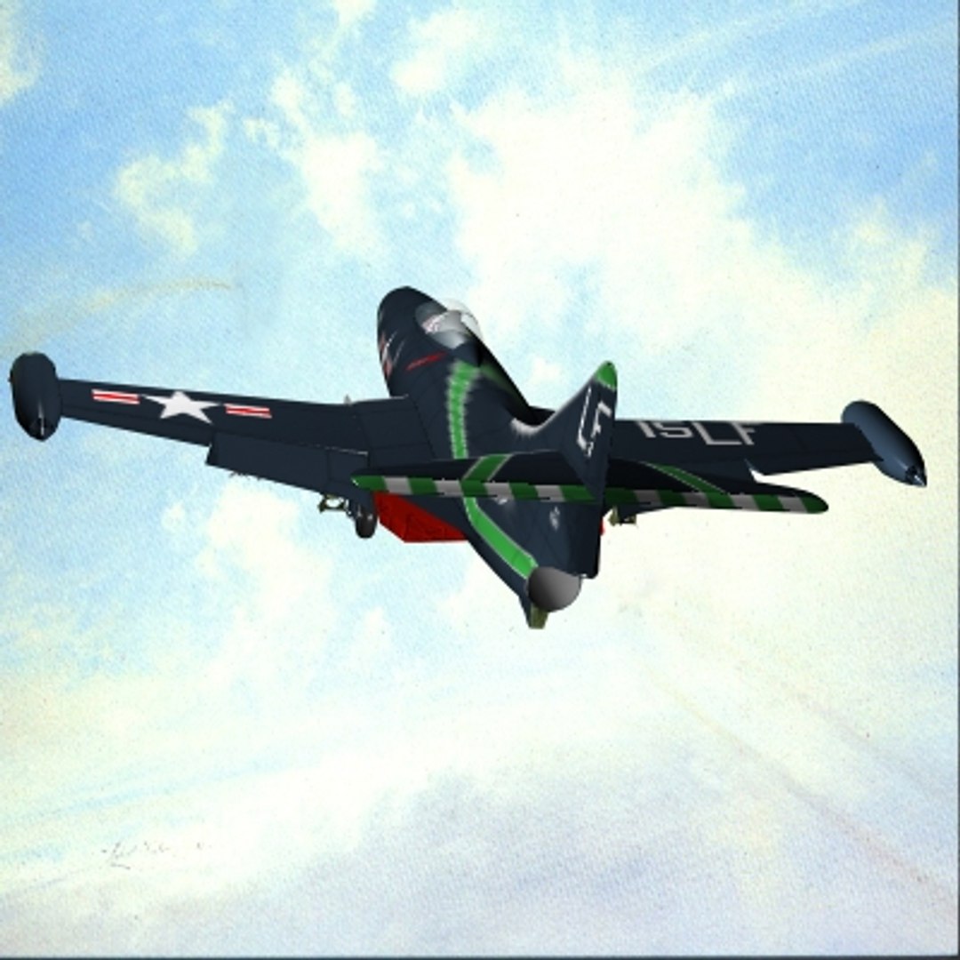 Grumman F9f Panther Jet Fighter 3ds