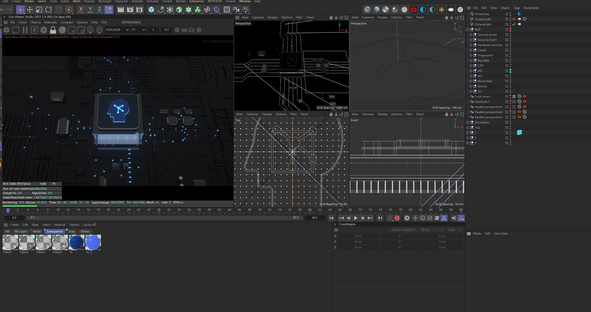 3D C4D Octane CPU Chip Core Capacitance Scifi Circuit Board 4 - TurboSquid 2140525