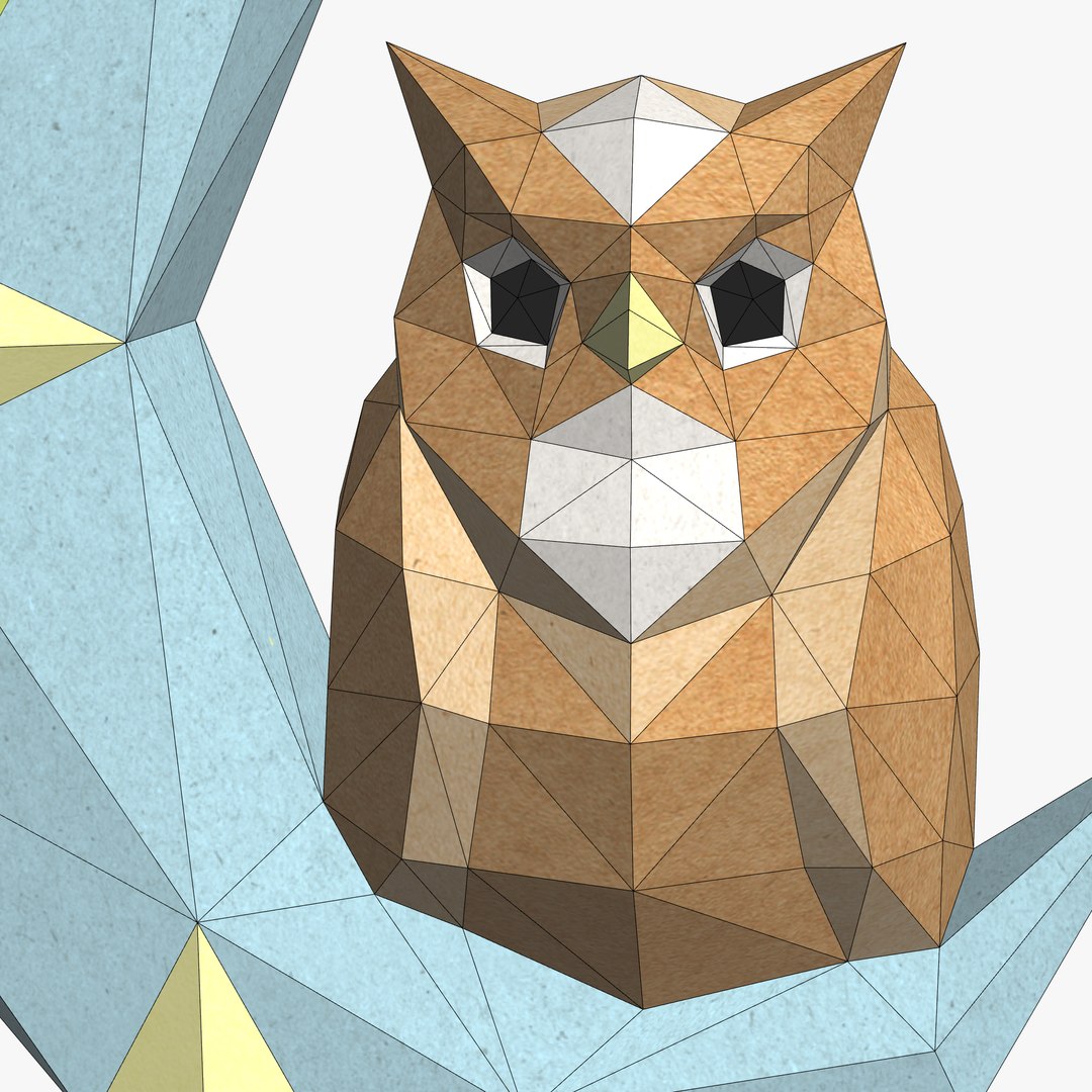 3D Owl On The Moon - TurboSquid 1865369