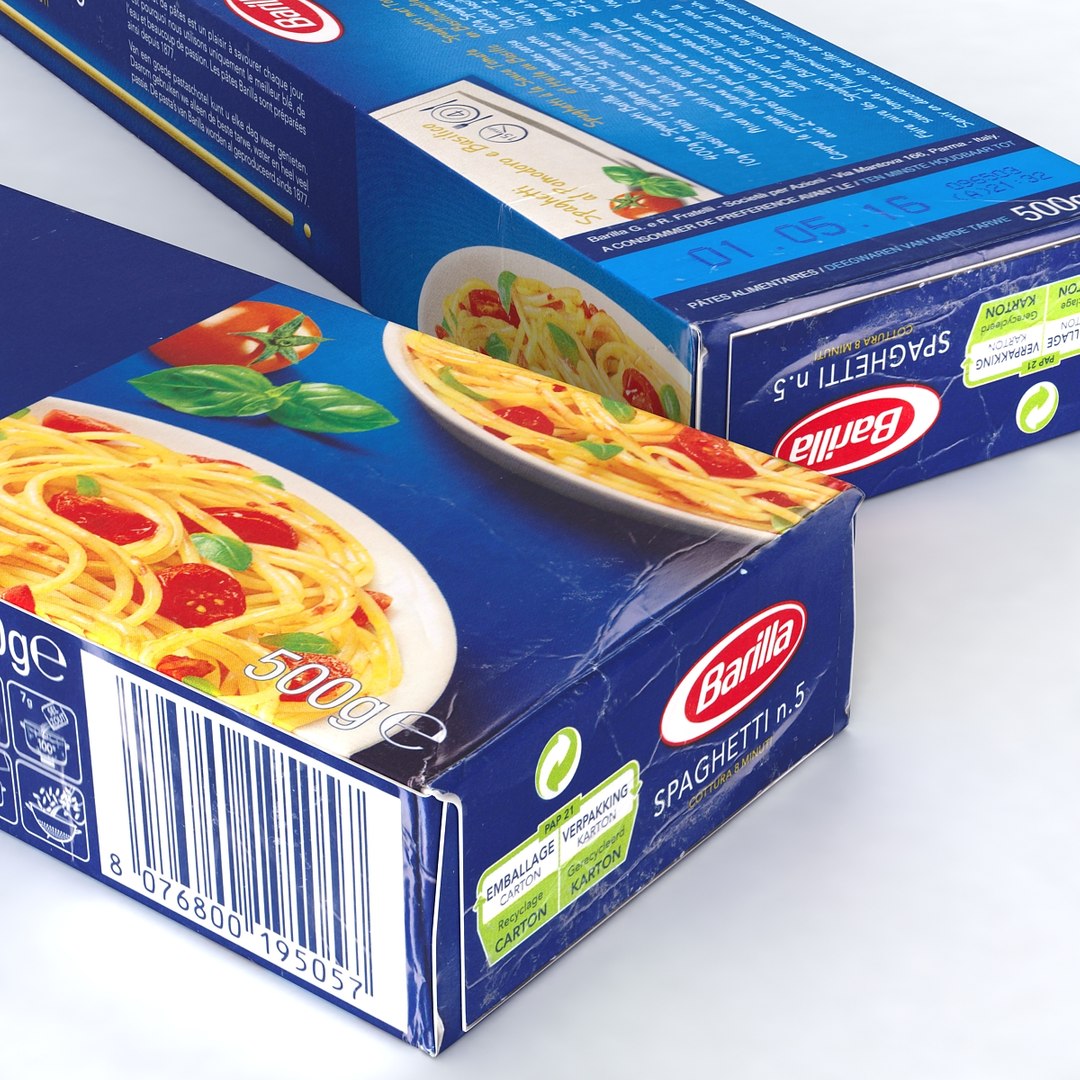 3d pasta box model