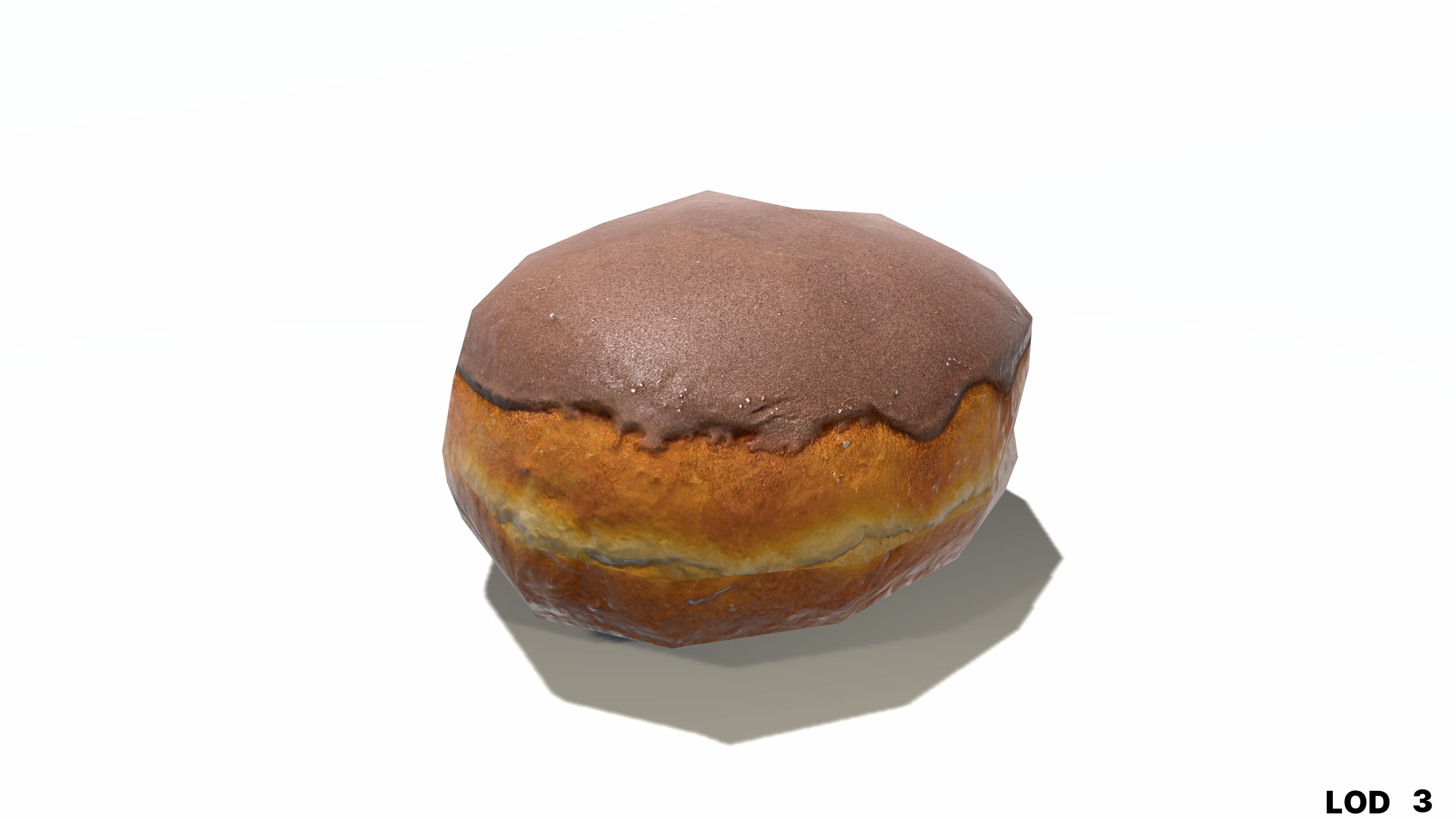 3D 8k Cream Filled Doughnut with 4 LODs model - TurboSquid 1951083