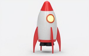 Realistic cartoon rocket 3D model - TurboSquid 1601717