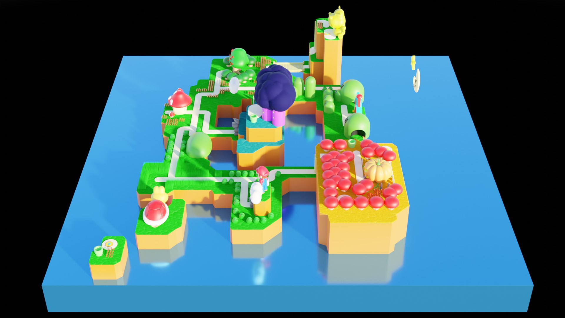Super Mario Land 2 Map 3D Model - TurboSquid 1999522