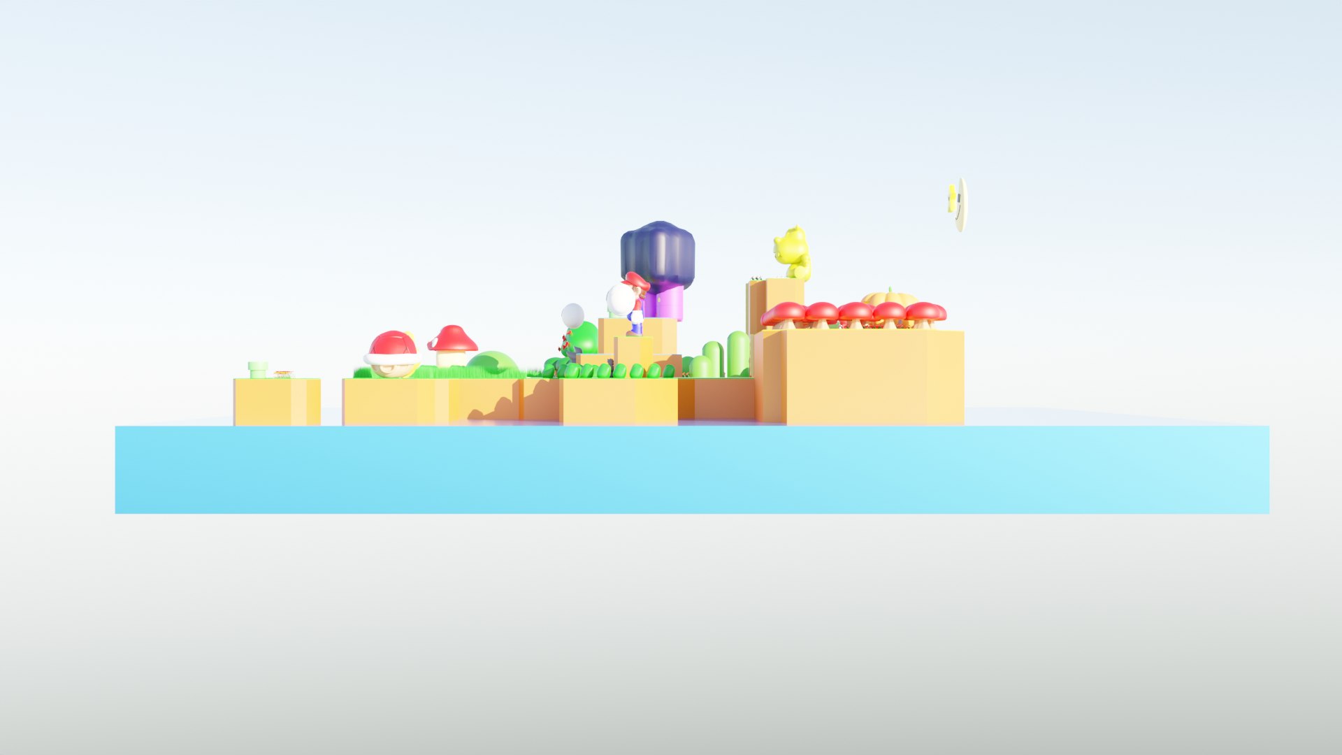 Super Mario Land 2 Map 3D Model - TurboSquid 1999522