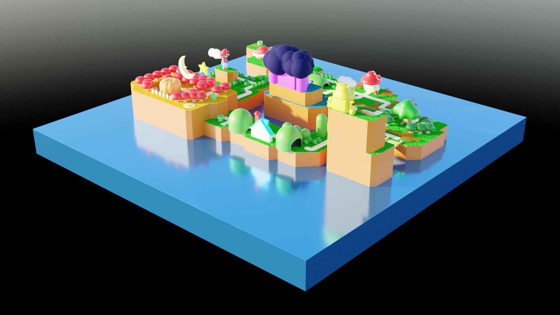 Super Mario Land 2 Map 3D Model - TurboSquid 1999522