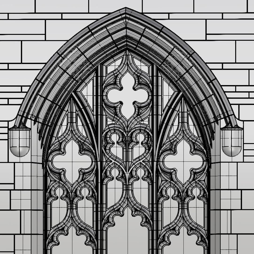 3ds arched gothic window