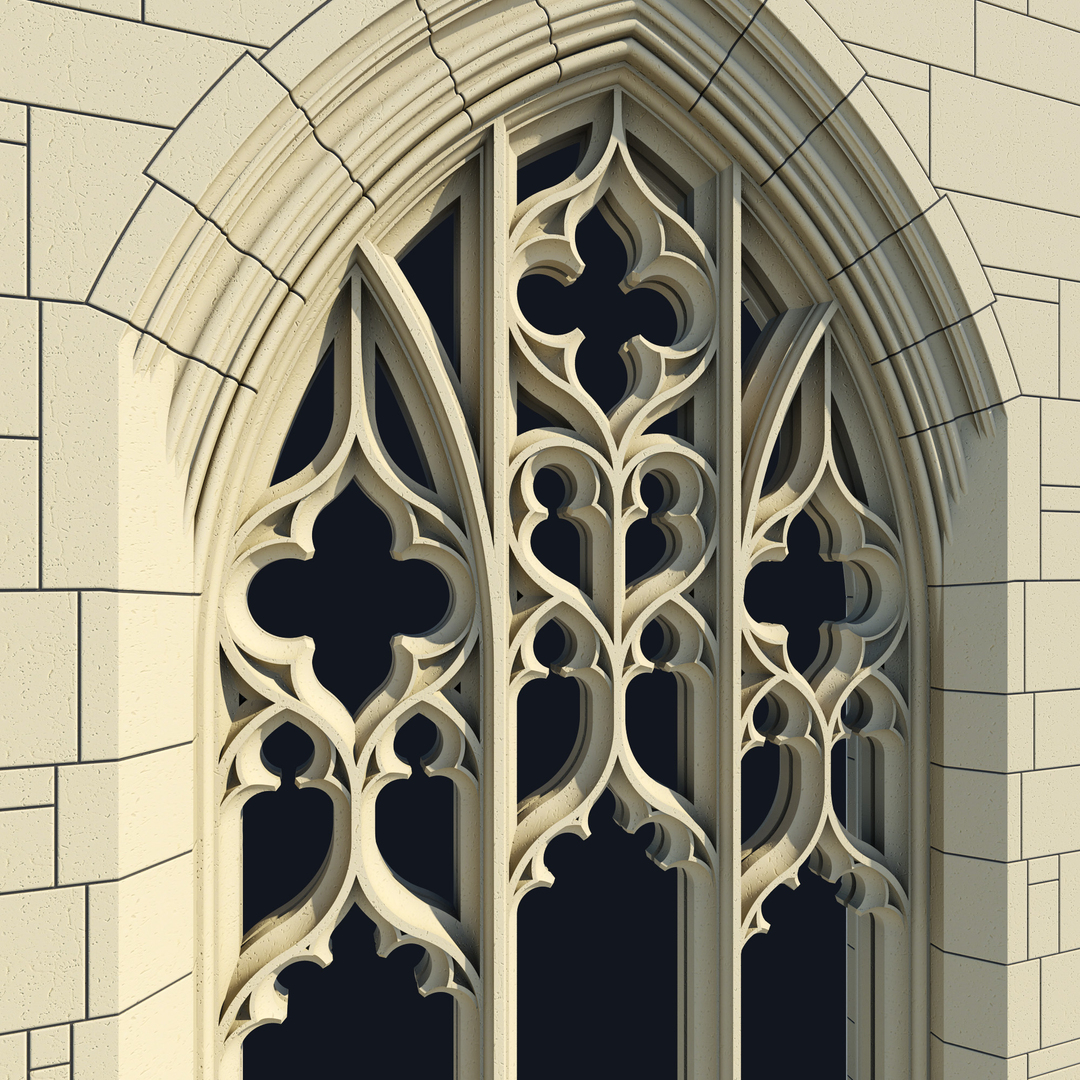 3ds arched gothic window