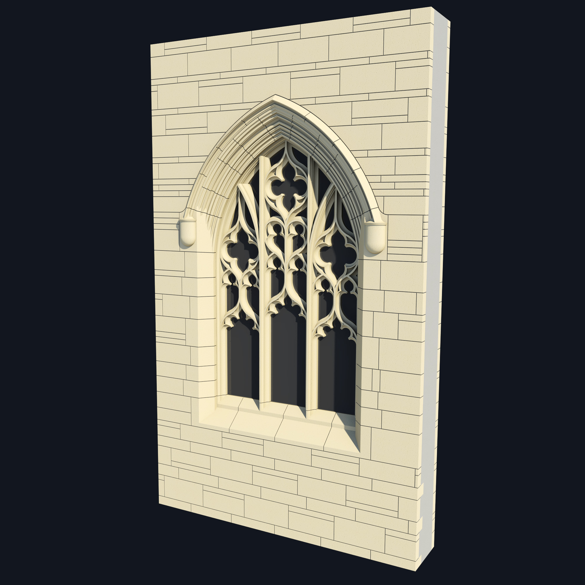 3ds arched gothic window