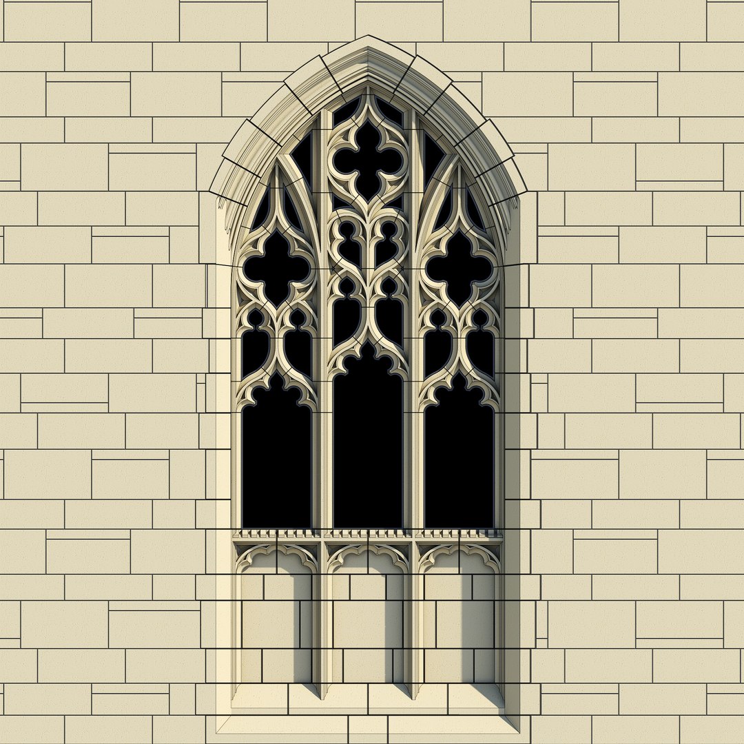 3ds Arched Gothic Window