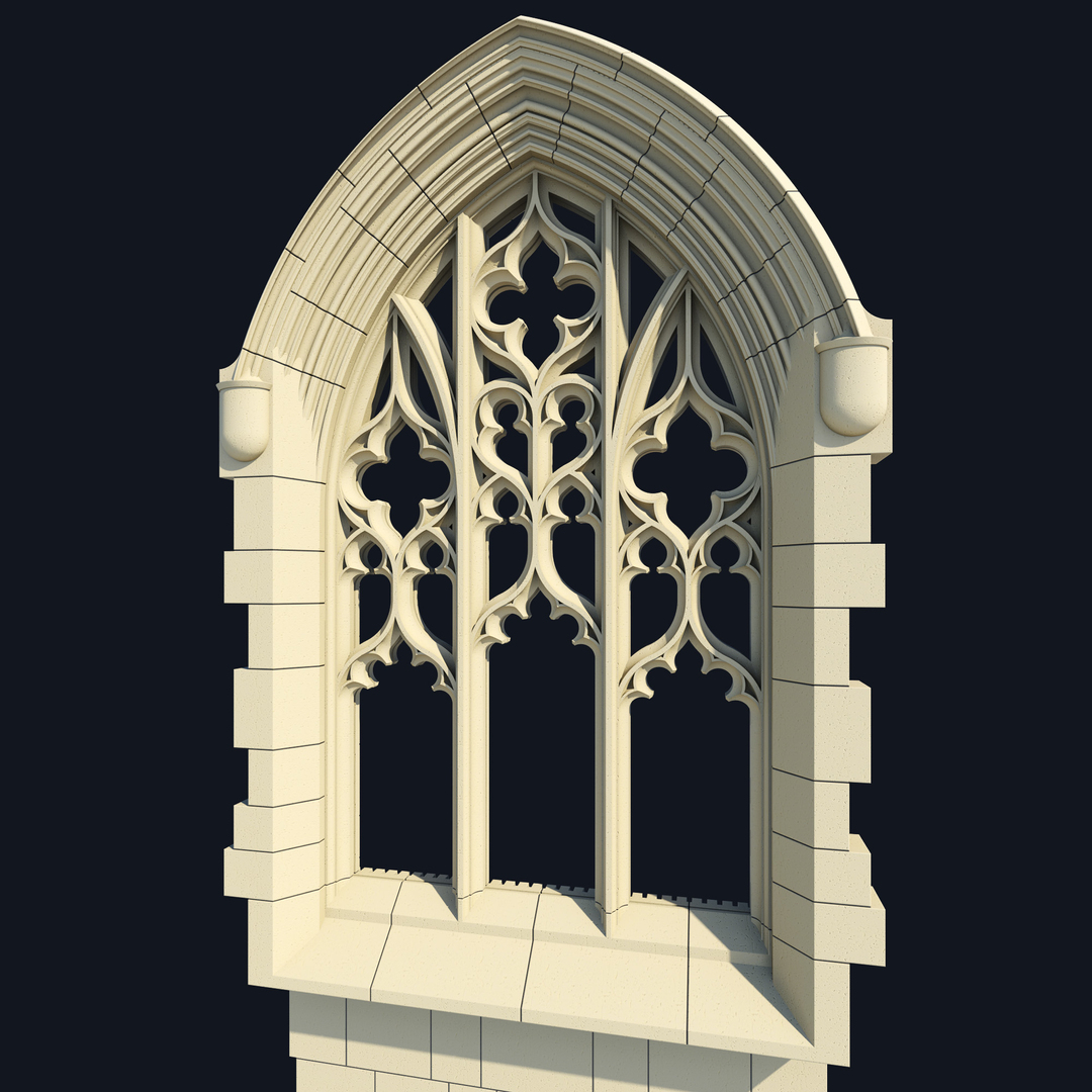 3ds arched gothic window