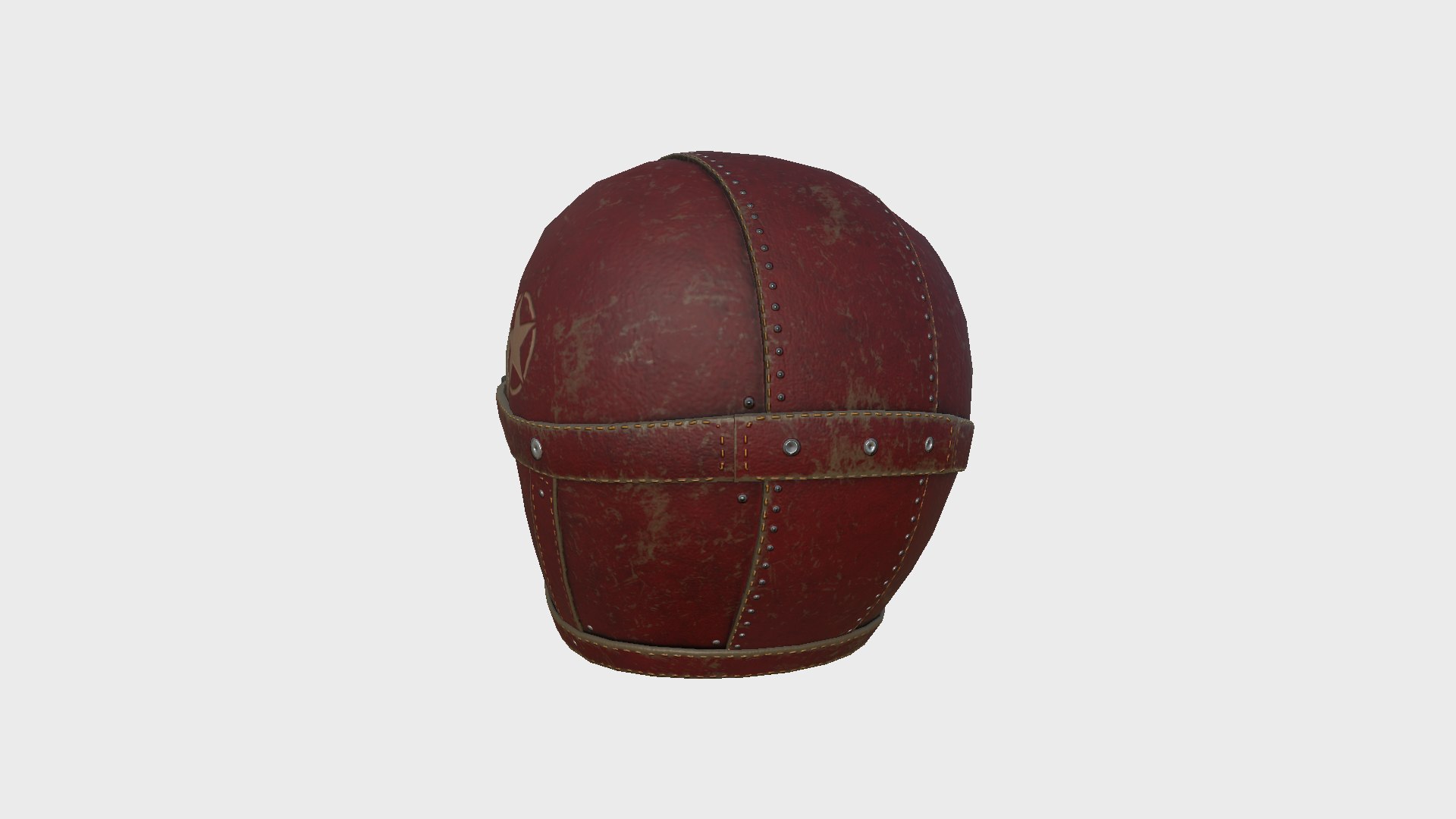 Biker Classic Helmet 08 Red Leather - Character Design Fashion Model ...