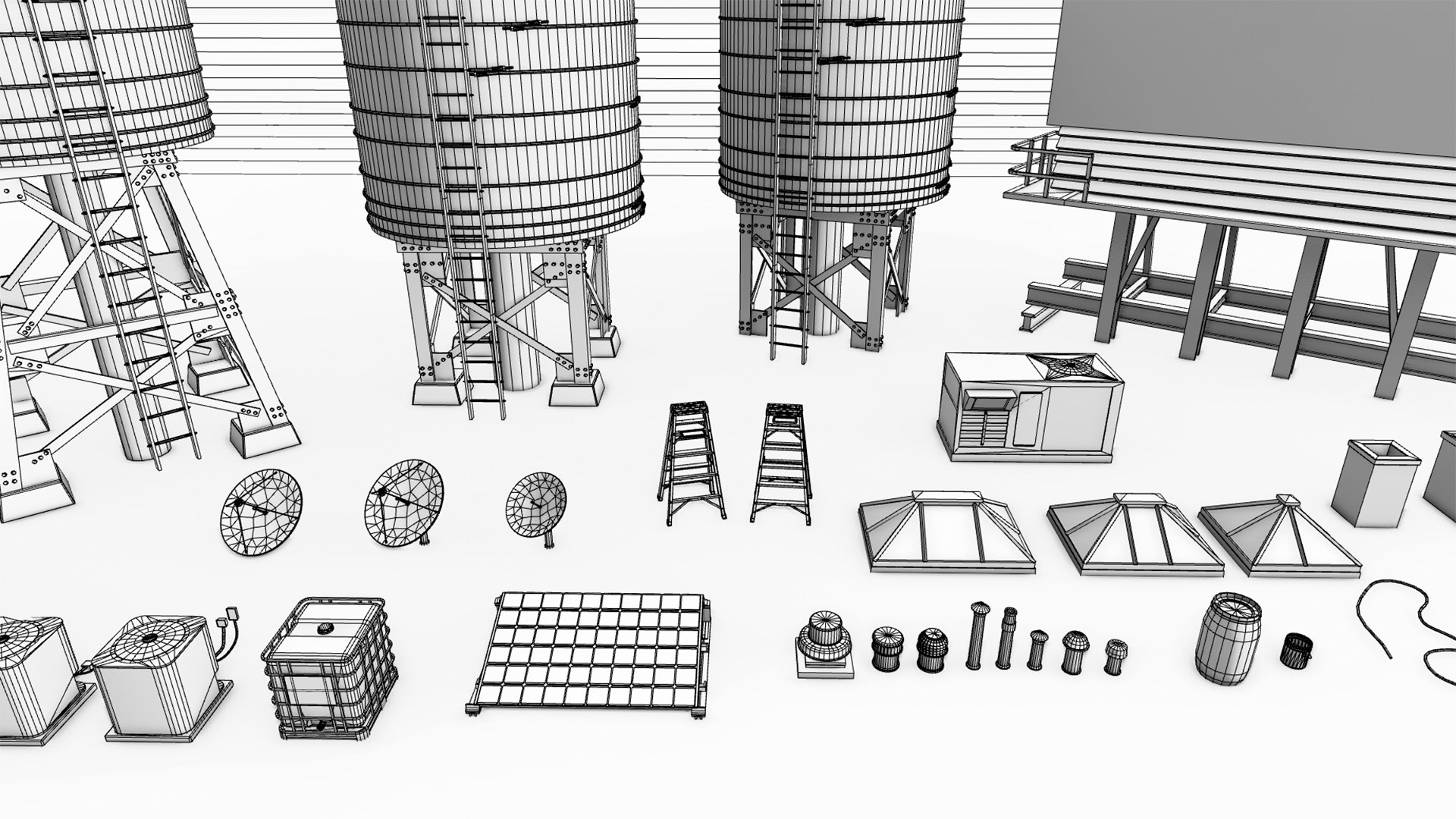 Roof Props Collection 3D Model - TurboSquid 2032861
