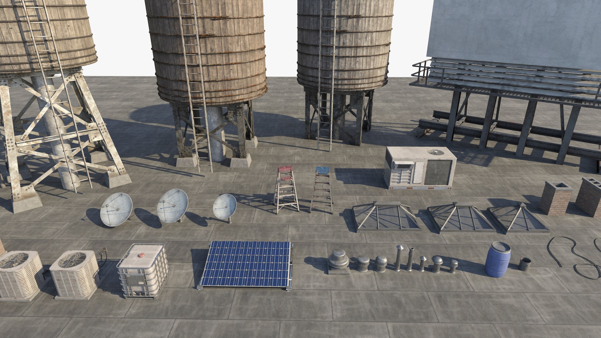 Roof Props Collection 3D Model - TurboSquid 2032861