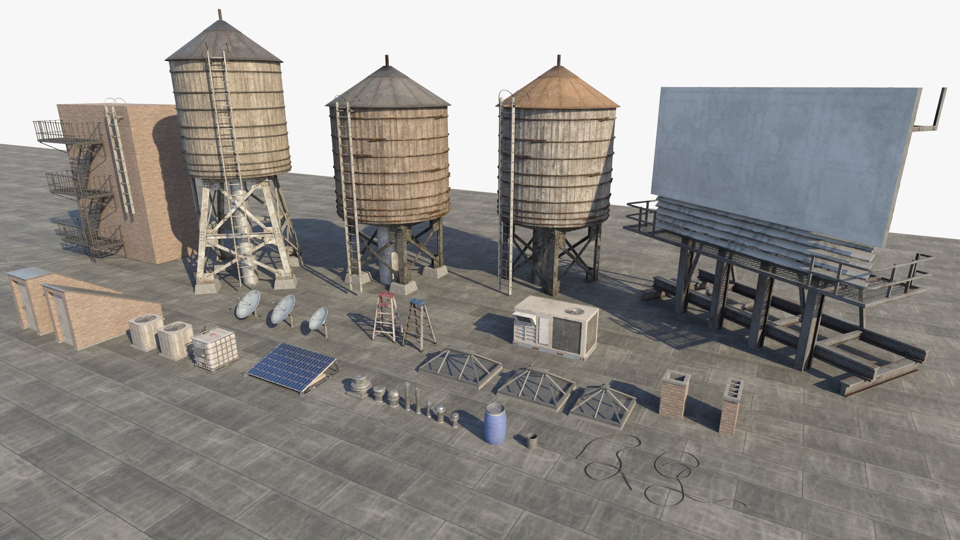 Roof Props Collection 3D Model - TurboSquid 2032861