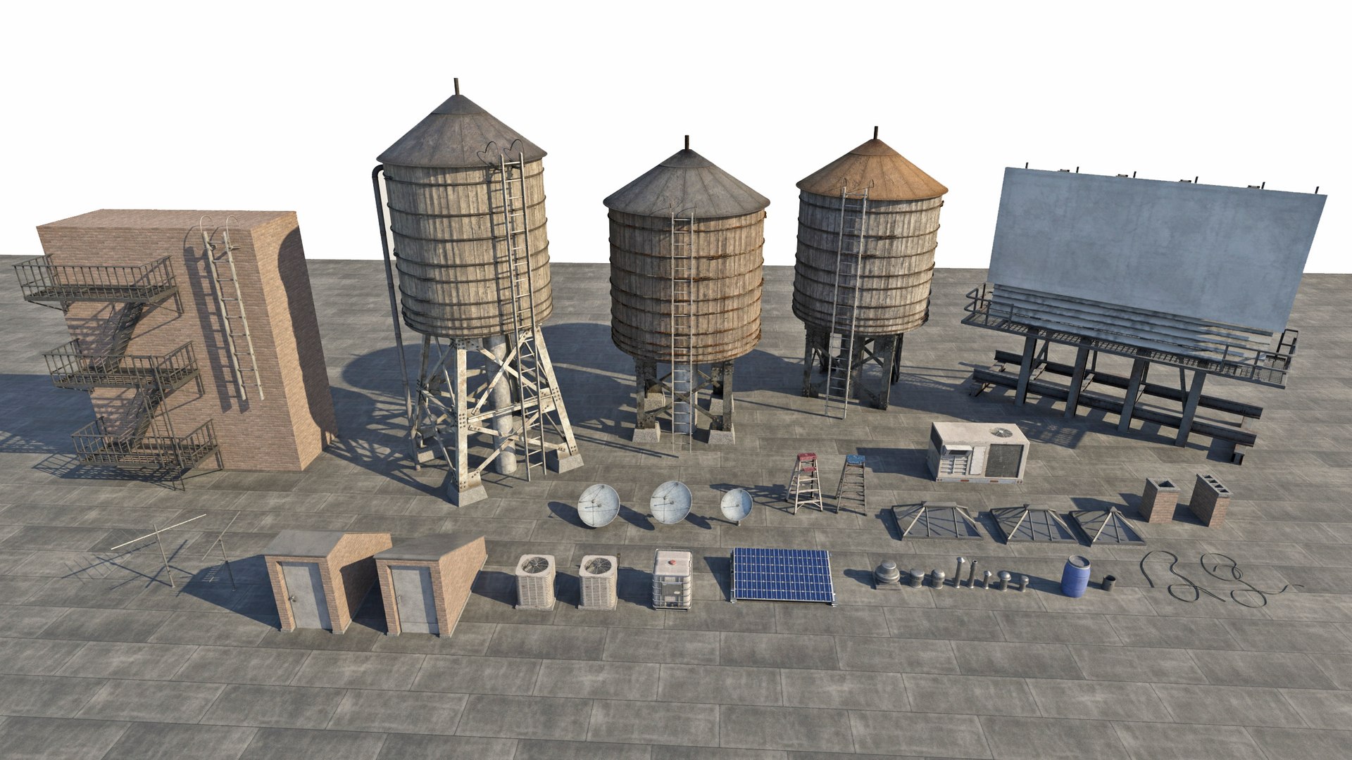 Roof Props Collection 3D Model - TurboSquid 2032861