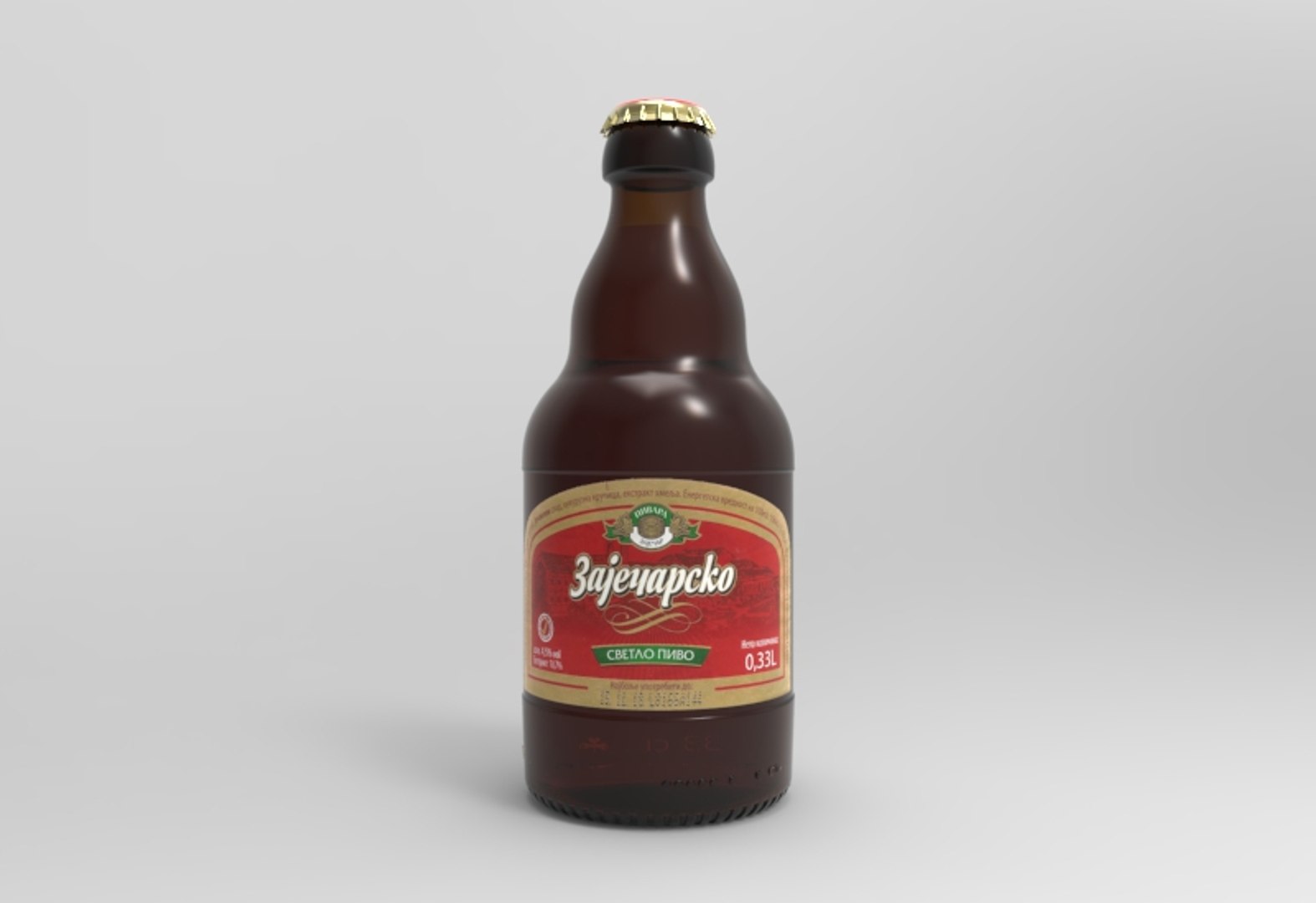 3D Model Zajecarsko Beer Bottle - TurboSquid 1374552