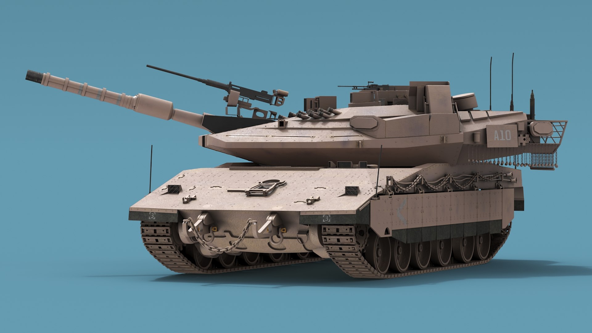 Dirty Israeli Tank Merkava 5 Beige Rigged 3D - TurboSquid 2290785