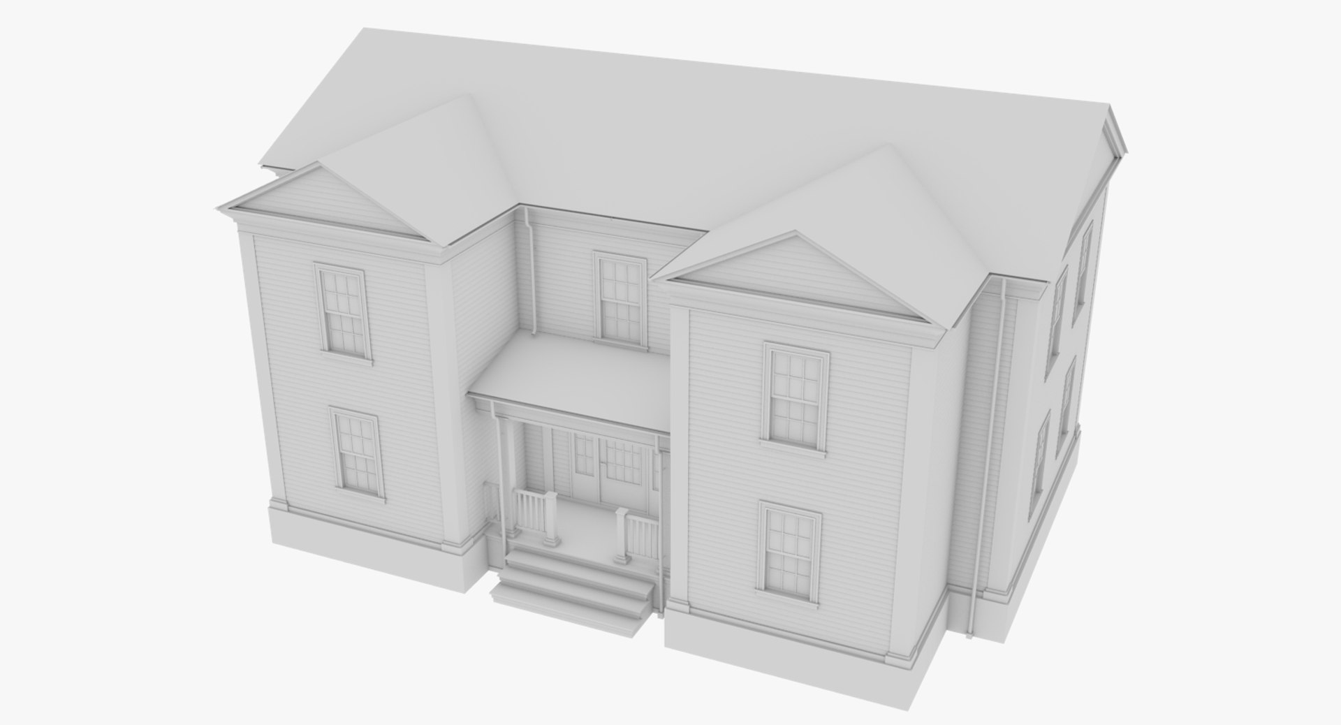 3D Model Colonial House 8 - TurboSquid 1195962