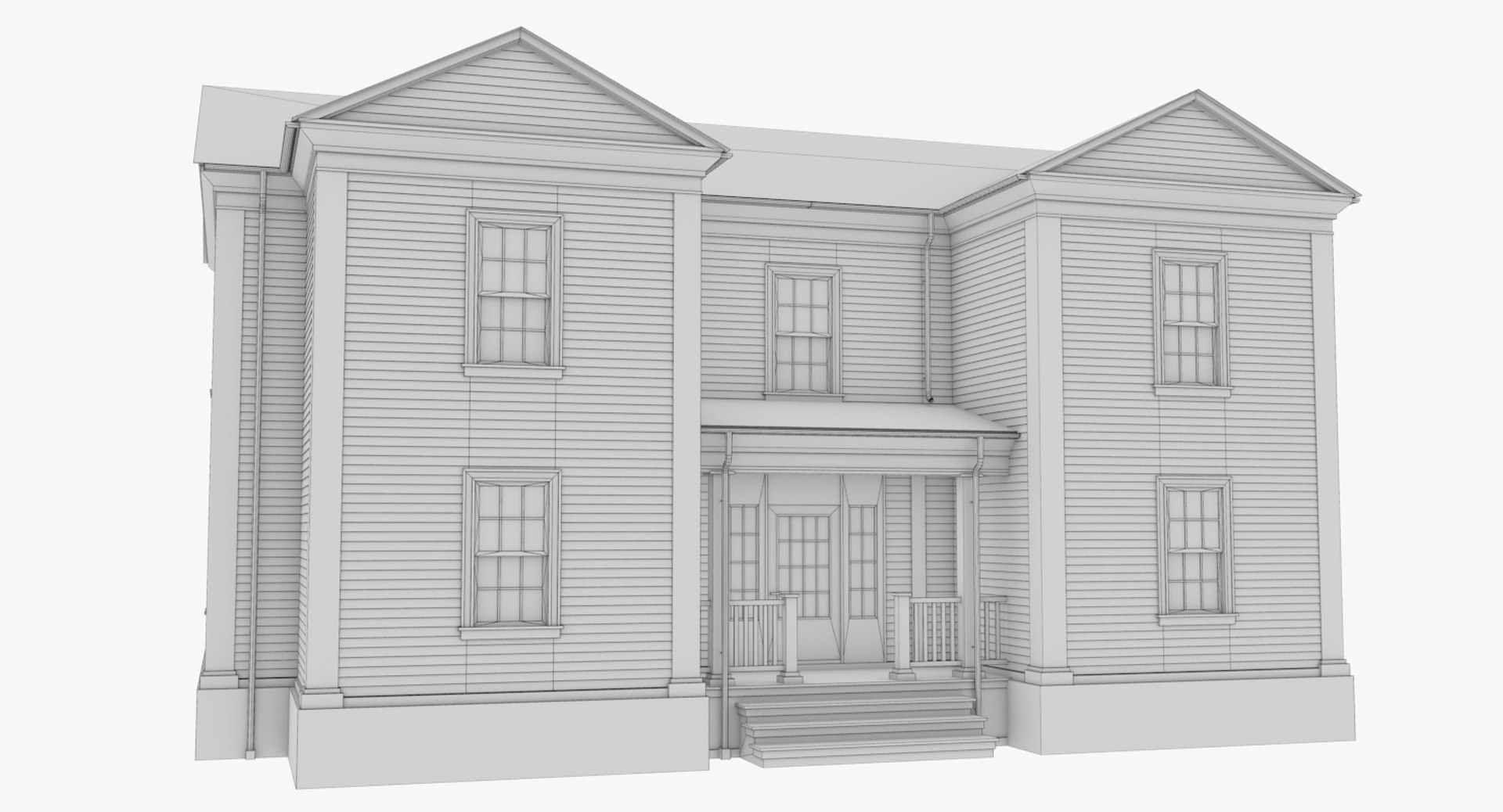 3D Model Colonial House 8 - TurboSquid 1195962